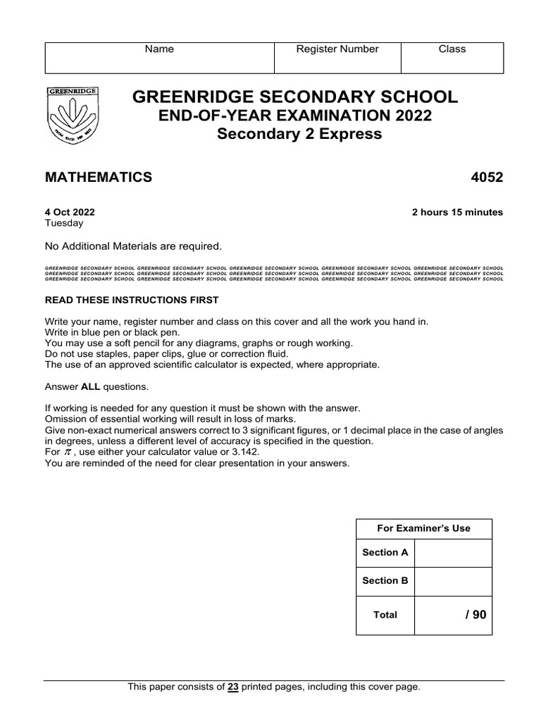 Secondary 2 Emath GRSS Paper | PDF | Credit Card | Rebate (Marketing)