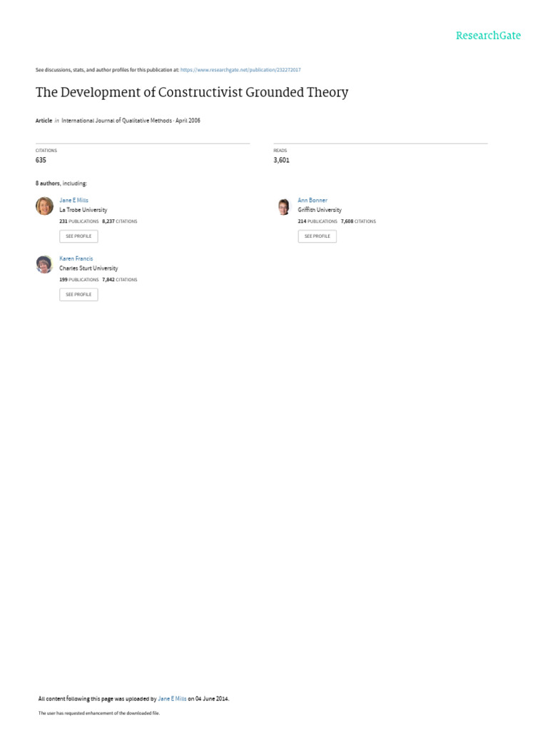 The Development of Constructivist Grounded Theory: International ...