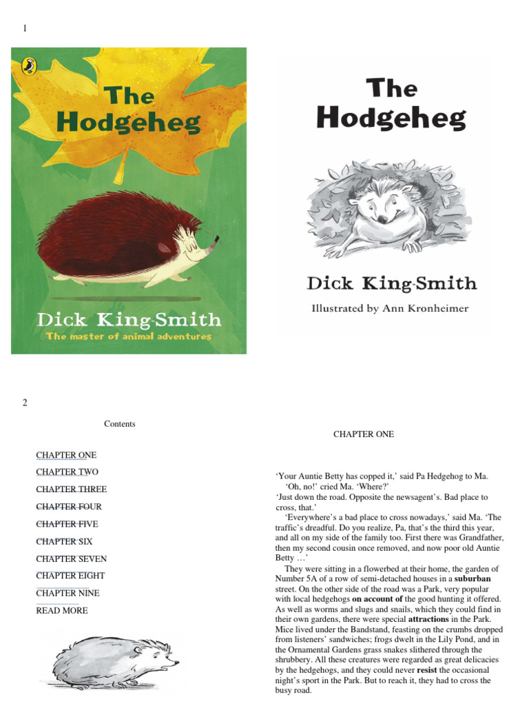 The Hodgeheg by Dick King-Smith Part I (p1-p10) | PDF