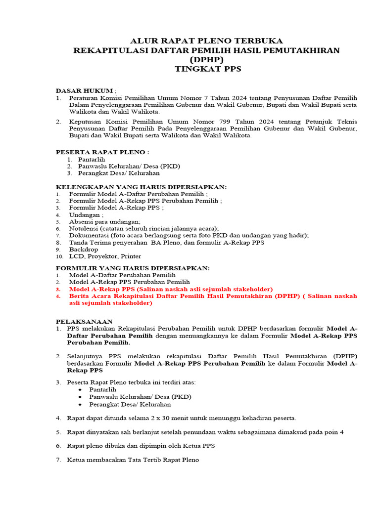 Alur Rapat Pleno Terbuka DPHP PPSPPK | PDF | Teknologi & Rekayasa