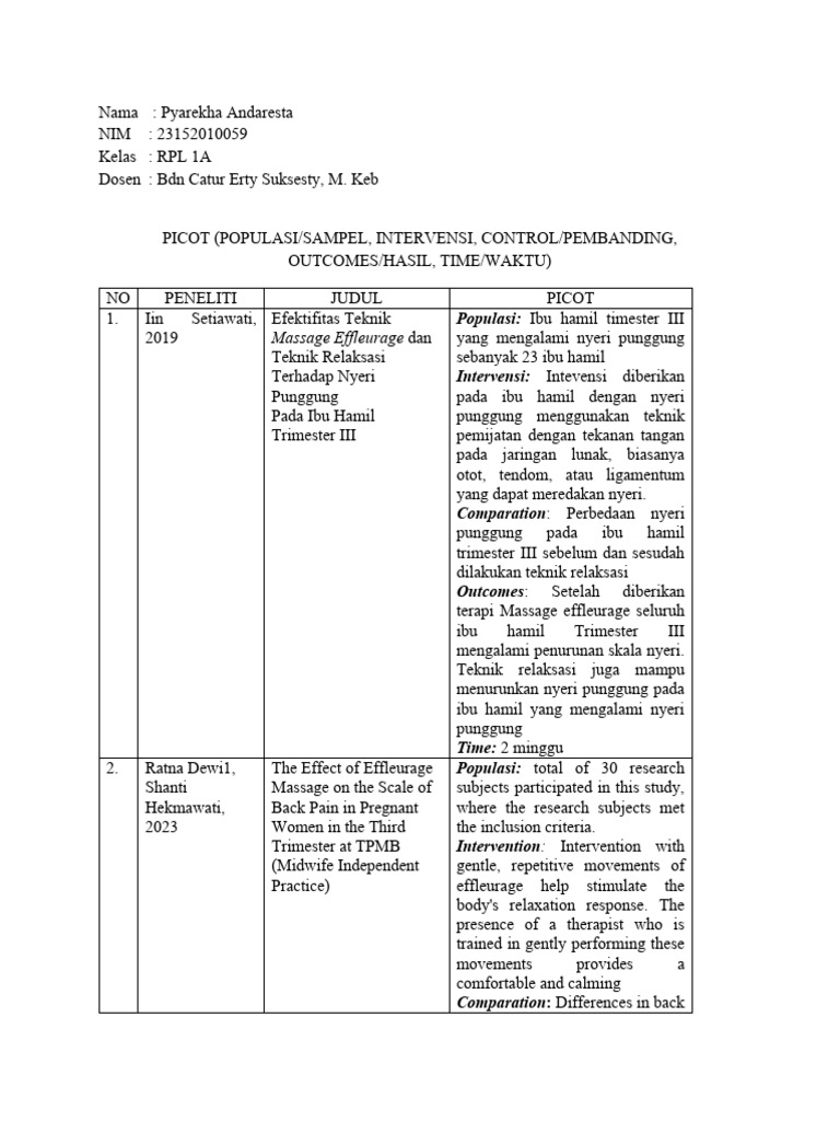 Tugas PICOT - Tantri Oktami | PDF