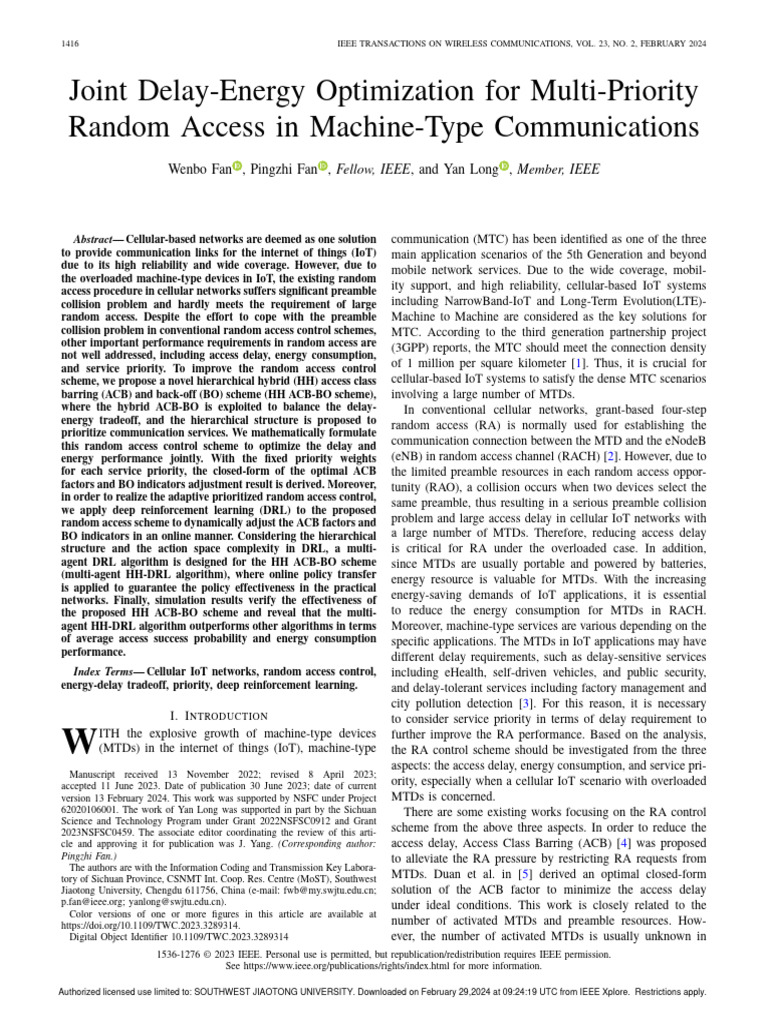 Joint Delay Energy Optimization For Multi Priority Random Access In Machine Type Communications