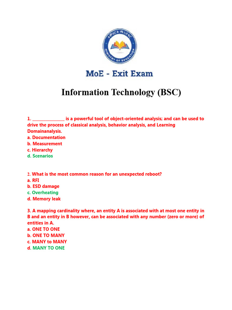 @information Technology Model Re Exam | PDF | Inheritance (Object ...