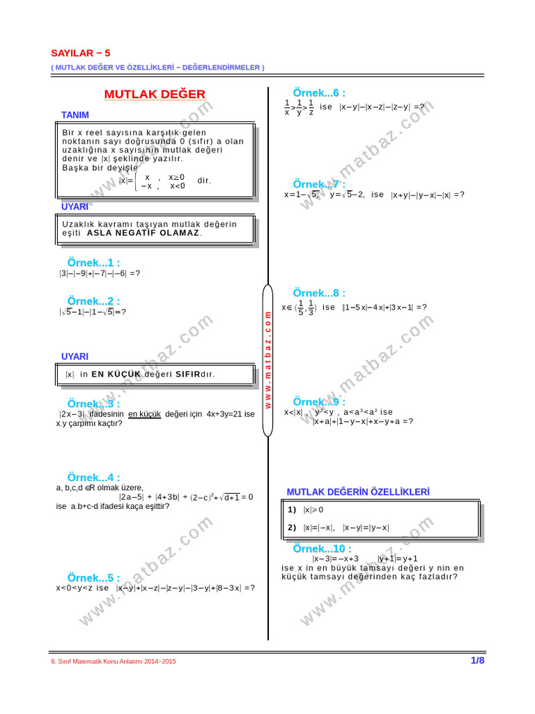 9mat Sayilar 2.5 | PDF