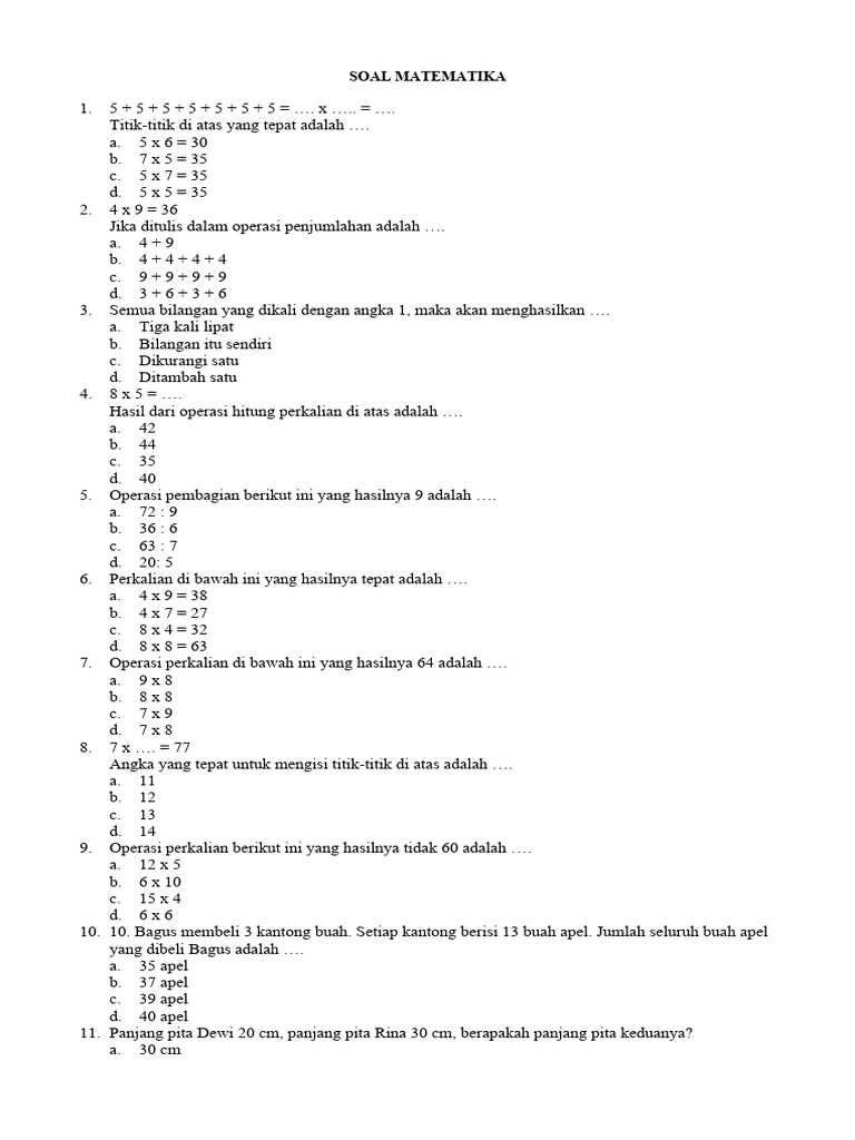 Soal Matematika | PDF