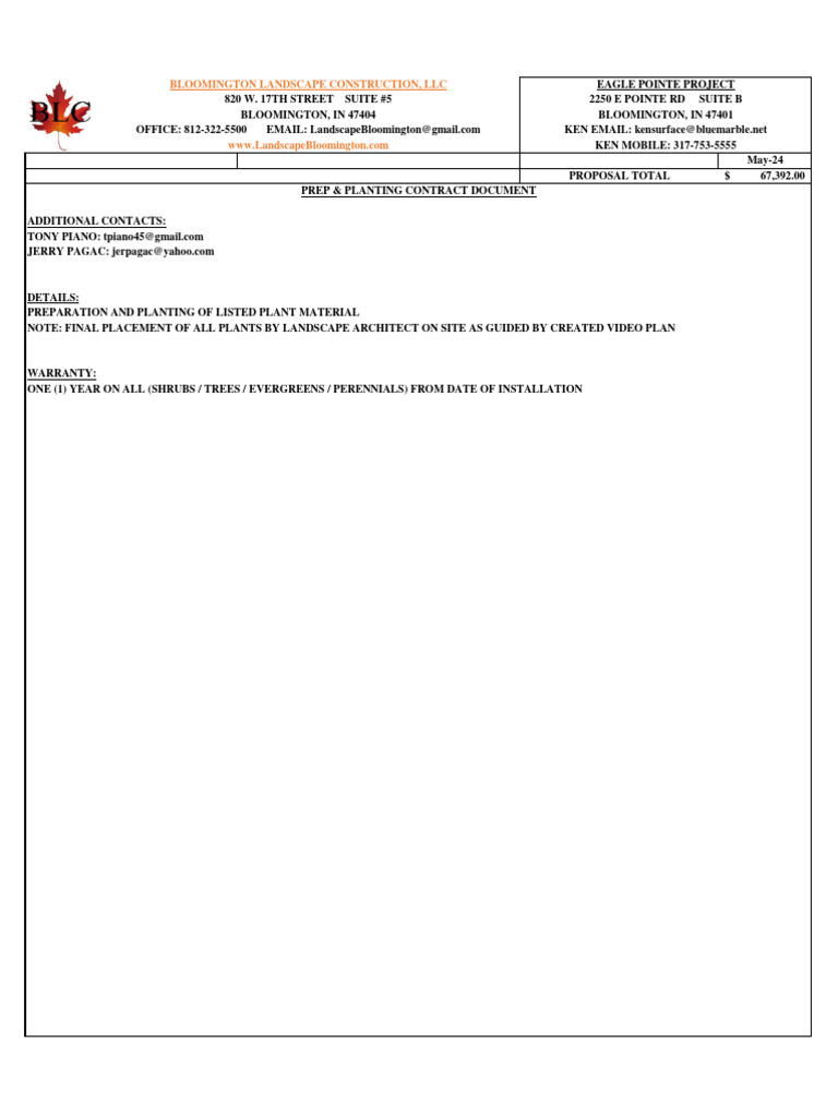 EP Planting Contract JULY 2024 | PDF | Plants | Botany