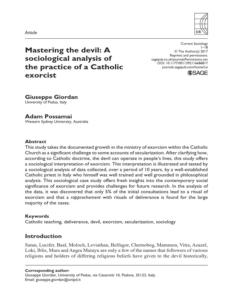 The Practice of A Catholic Exorcist | PDF | Exorcism | Satan