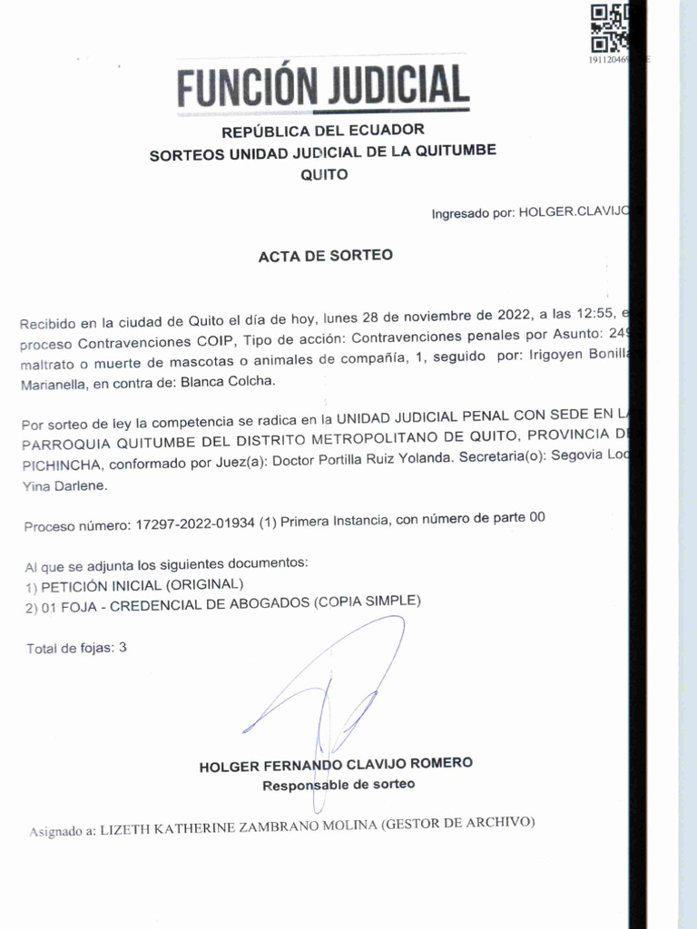 Denuncia - Muerte Perro - Colgado | PDF