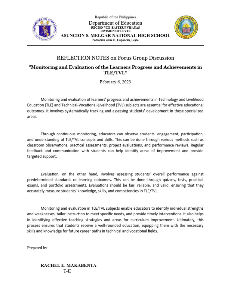 Monitoring and Evaluation of The Learners Progress and Achievements in TLE TVL | PDF