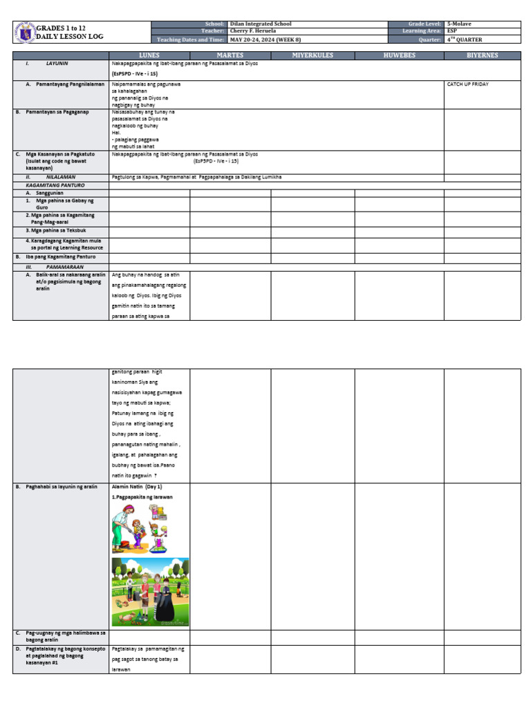 DLL - Esp 5 - Q4 - W8 | PDF