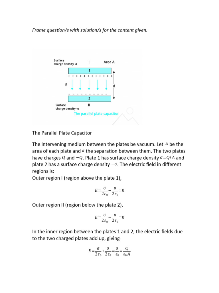 Parallel Plate Capacitor | PDF