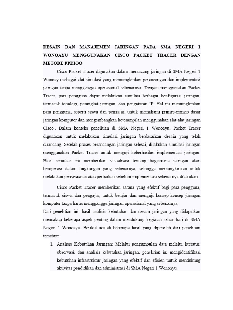 Desain Dan Manajemen Jaringan Pada Sma Negeri 1 Wonoayu Menggunakan ...