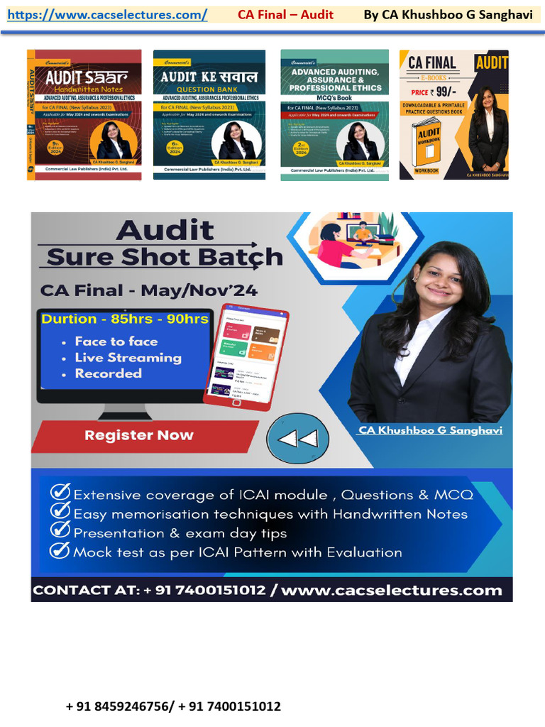 CA Final Audit Saar Handwritten Notes by CA Khushboo Sanghavi | PDF ...