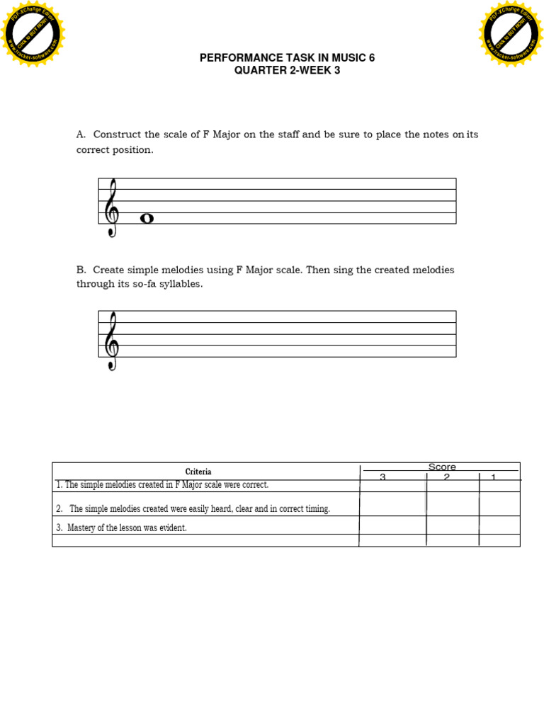 F Major Scale Melodies Guide | PDF