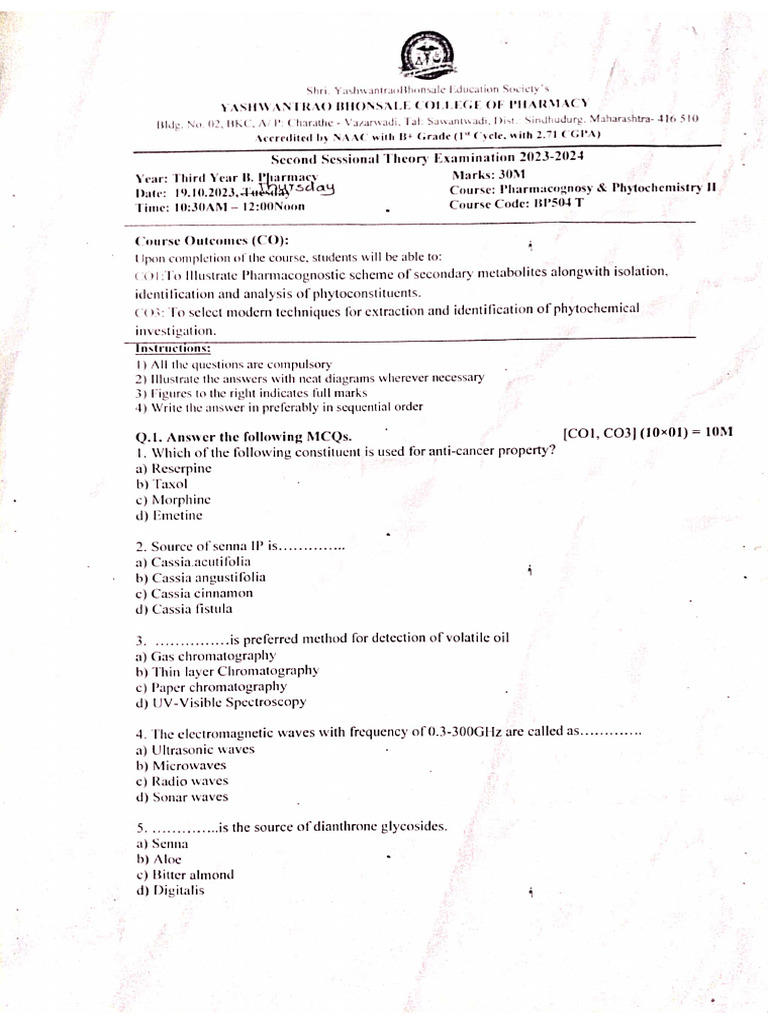 Cognosy-II Question Paper | PDF