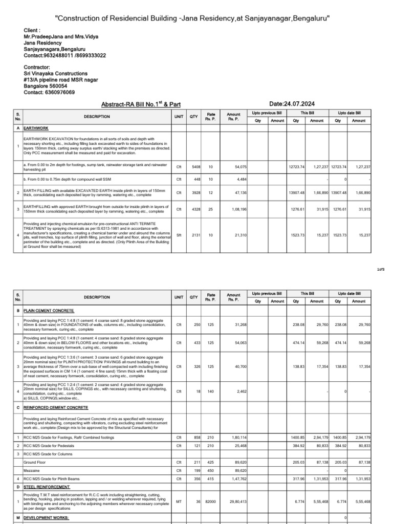 Bill Abstract | PDF | Concrete | Construction Aggregate