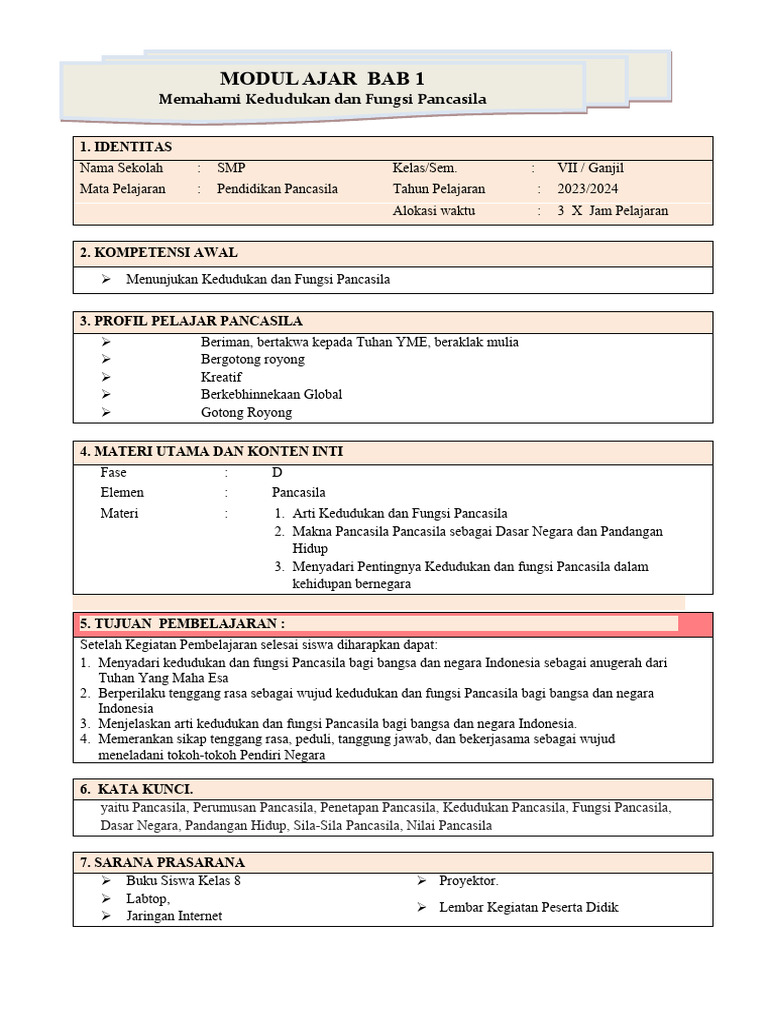Ma Bab 1 Kedudukan Dan Fungsi Pancasila | PDF