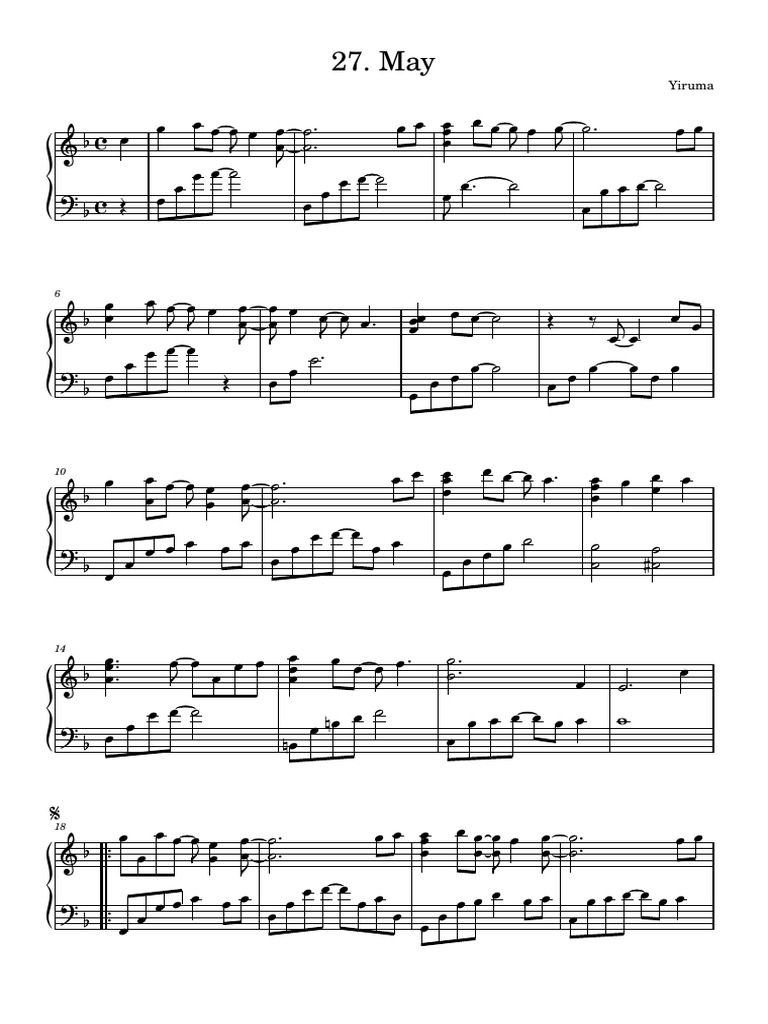 Yiruma's "27 May" Sheet Music | PDF