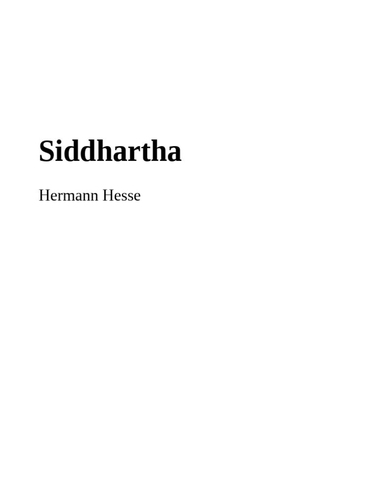 Siddhartha Author Hermann Hesse | PDF | Ātman (Hinduism)