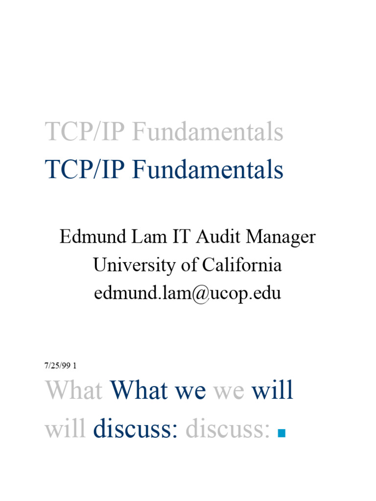 Domain1 - TCP IP Fundamentals | PDF | Router (Computing) | Transmission Control Protocol