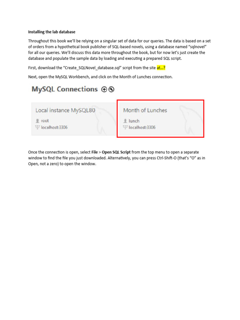 How to Install the SQLNovel Database | PDF | Databases | Information ...