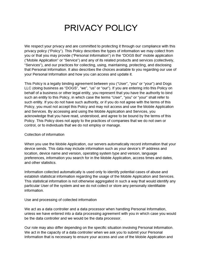 The Dogs PRIVACY POLICY | PDF | Computer Security | Security