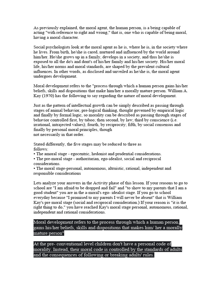 moral development | PDF | Conscience | Morality