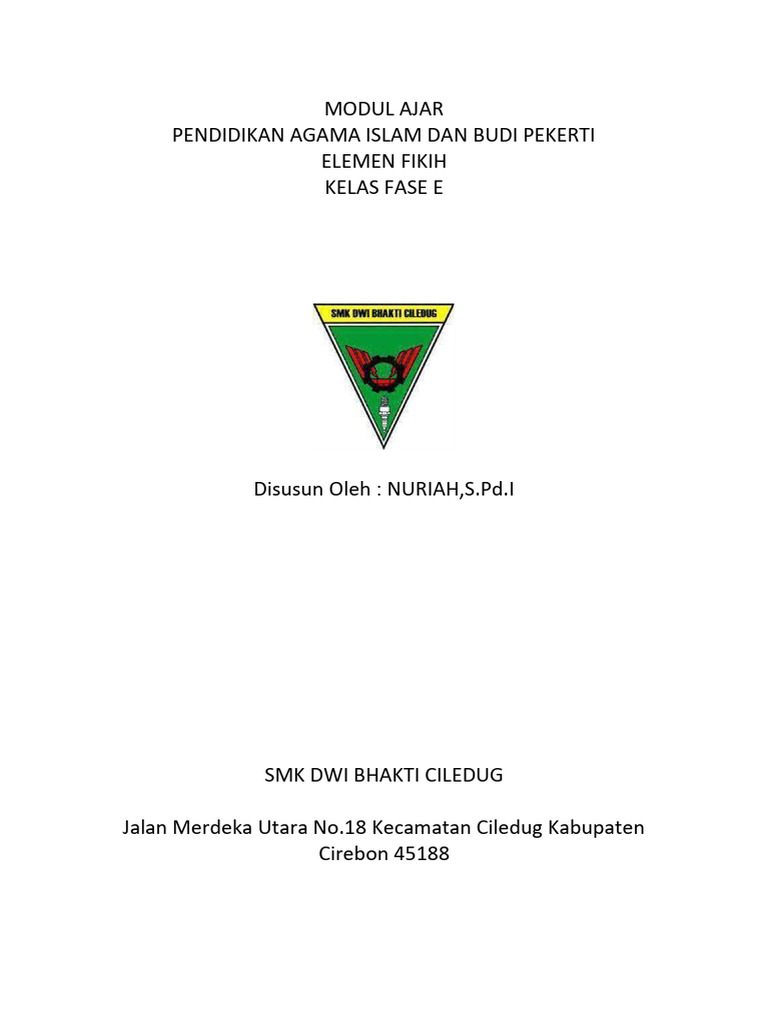 MODUL AJAR MODEL PJBL, Elemen Fikih | PDF