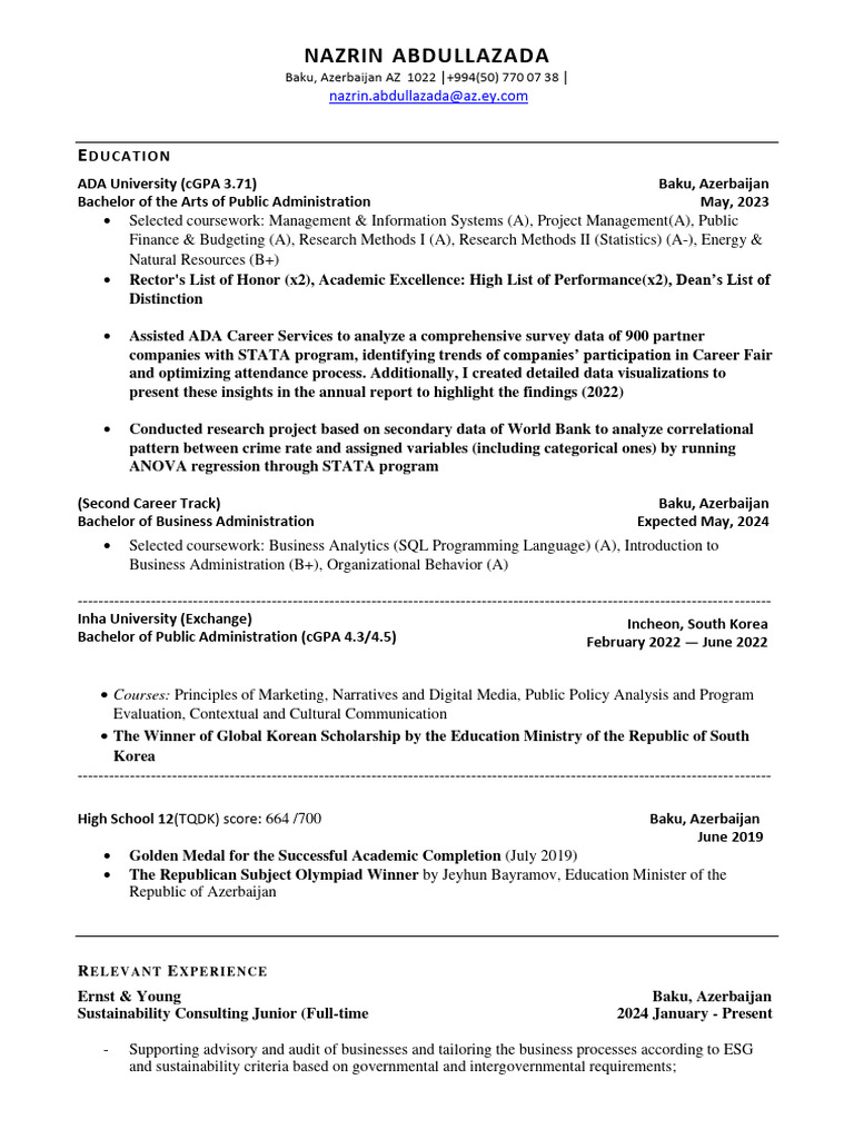 CV Nazrin Abdullazada | PDF | Analytics | Data