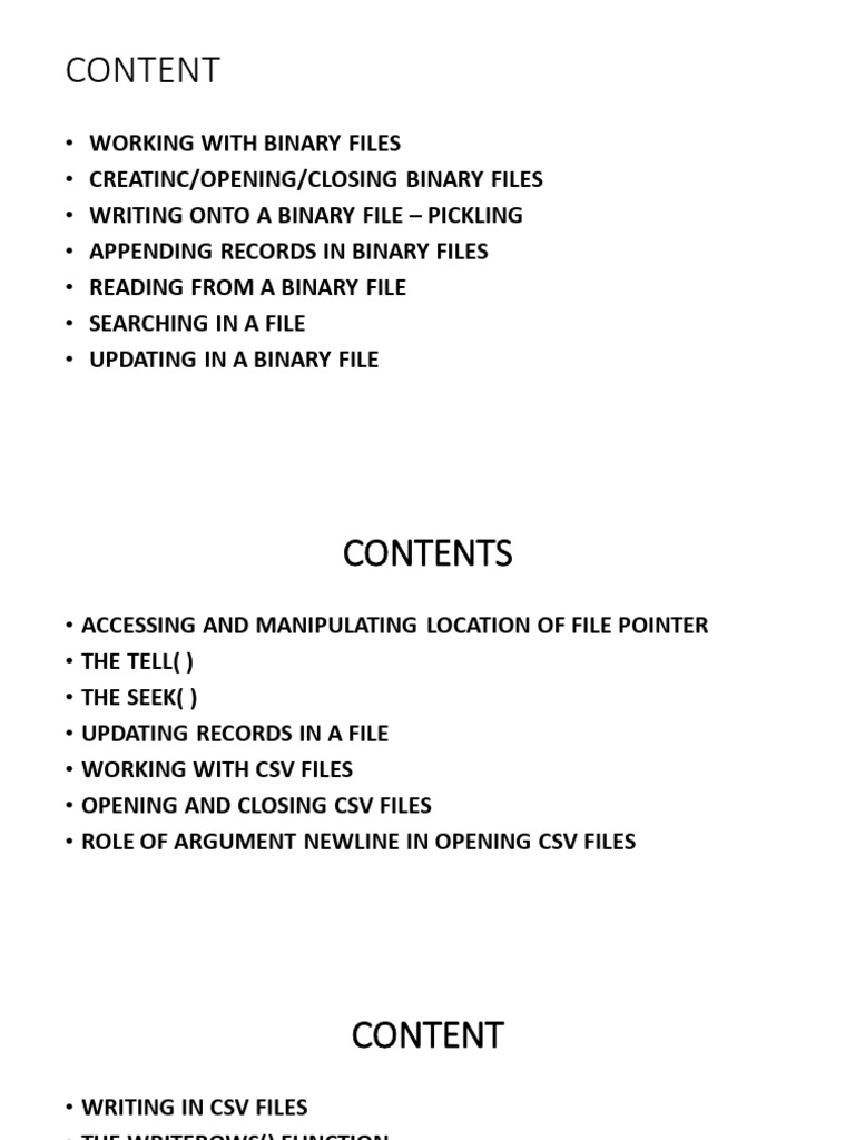 Day45 Cbse Xii Working With Binary and CSV Files | PDF | Comma ...
