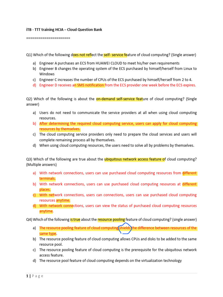 HCIA-Cloud Computing V4.0 Dump-1 | PDF | Virtual Machine | Virtualization