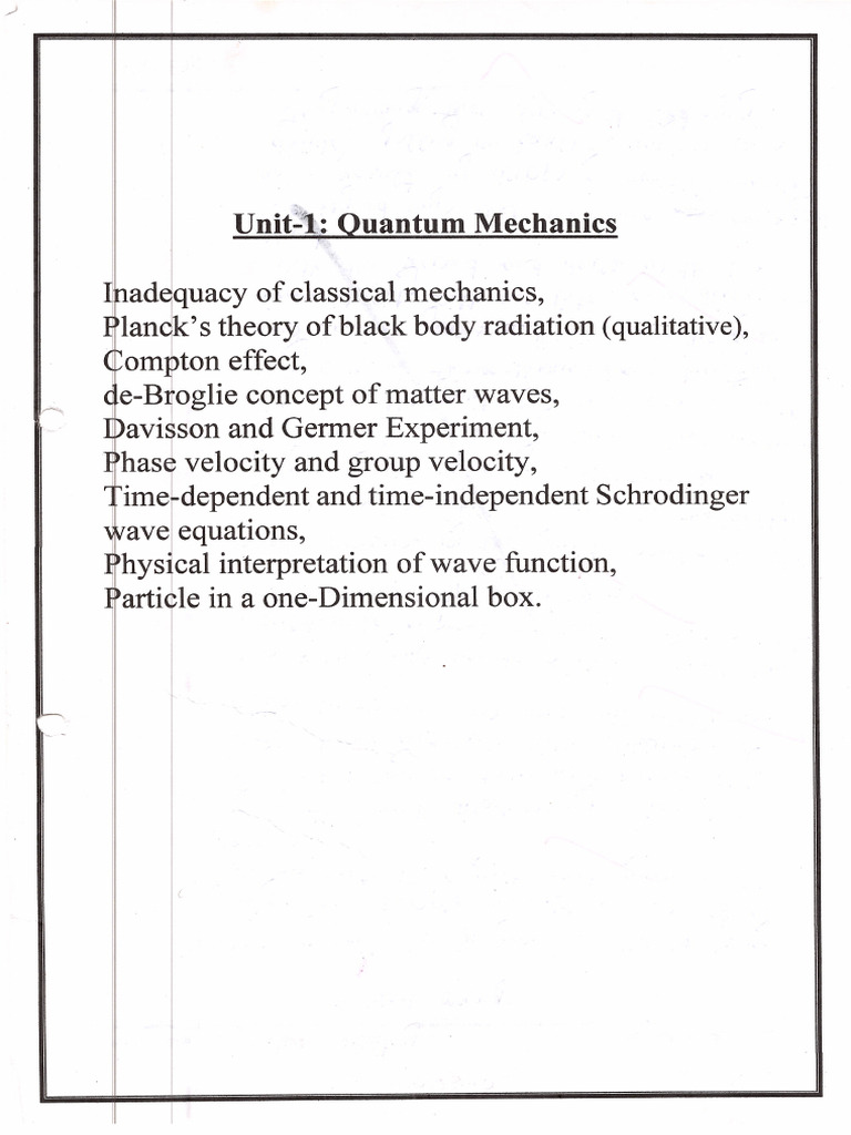 Unit 1 Syllabus | PDF