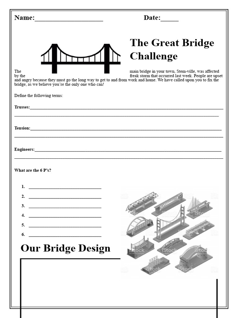 The Great Bridge Challenge: Name: - Date | PDF | Home & Garden ...