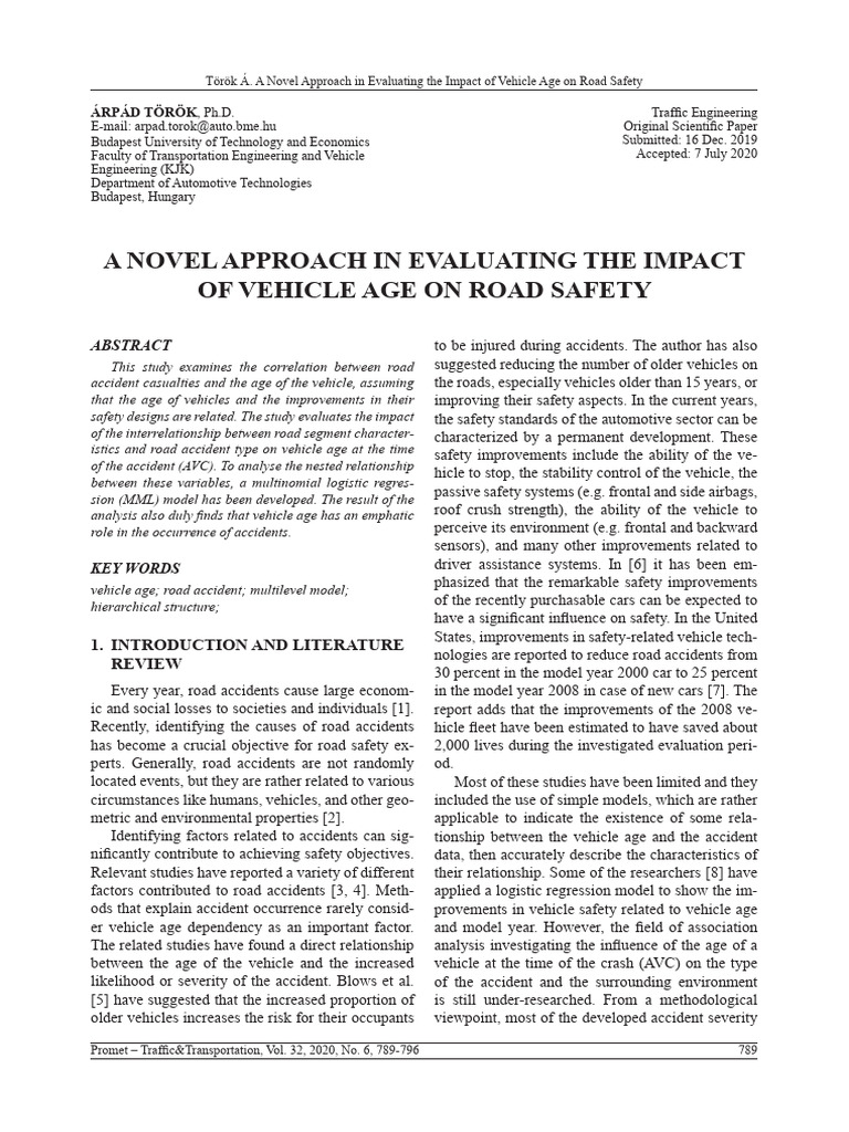 A Novel Approach in Evaluating The Impact of Vehic | PDF | Multilevel ...