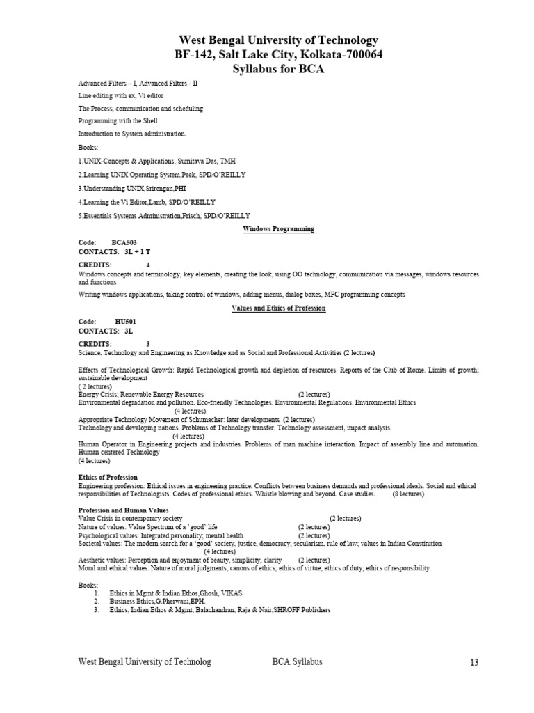 BCA New Syllabus-13 | PDF | Engineering | Sustainability BCA New Syllabus-13 | PDF | Engineering | Sustainability