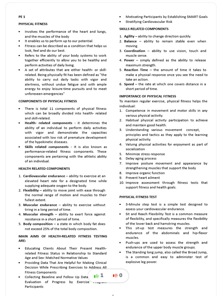 Pe Notes in Physical Education For 1st Year College Compress | PDF ...