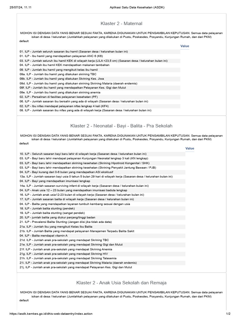 CLUSTER 2 - Aplikasi Satu Data Kesehatan (ASDK) | PDF | Sains & Matematika