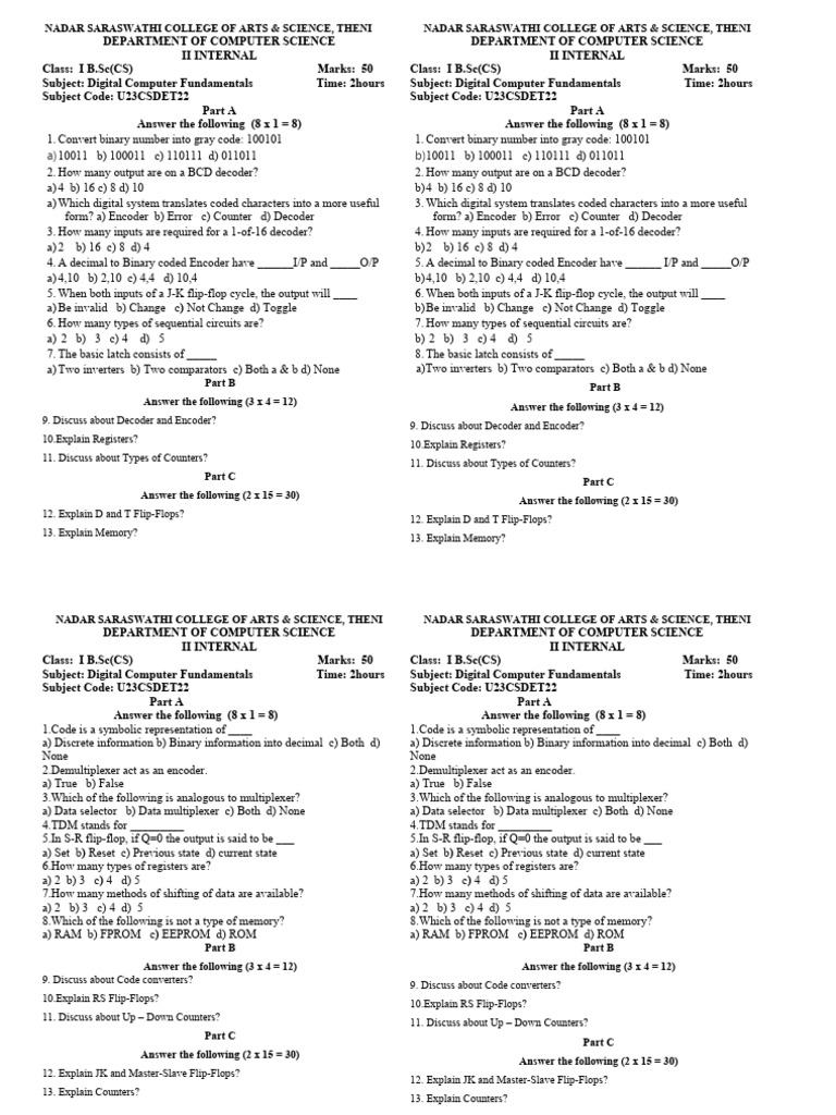 Digital Computer Fundamentals Exam Guide | PDF | World Wide Web ...