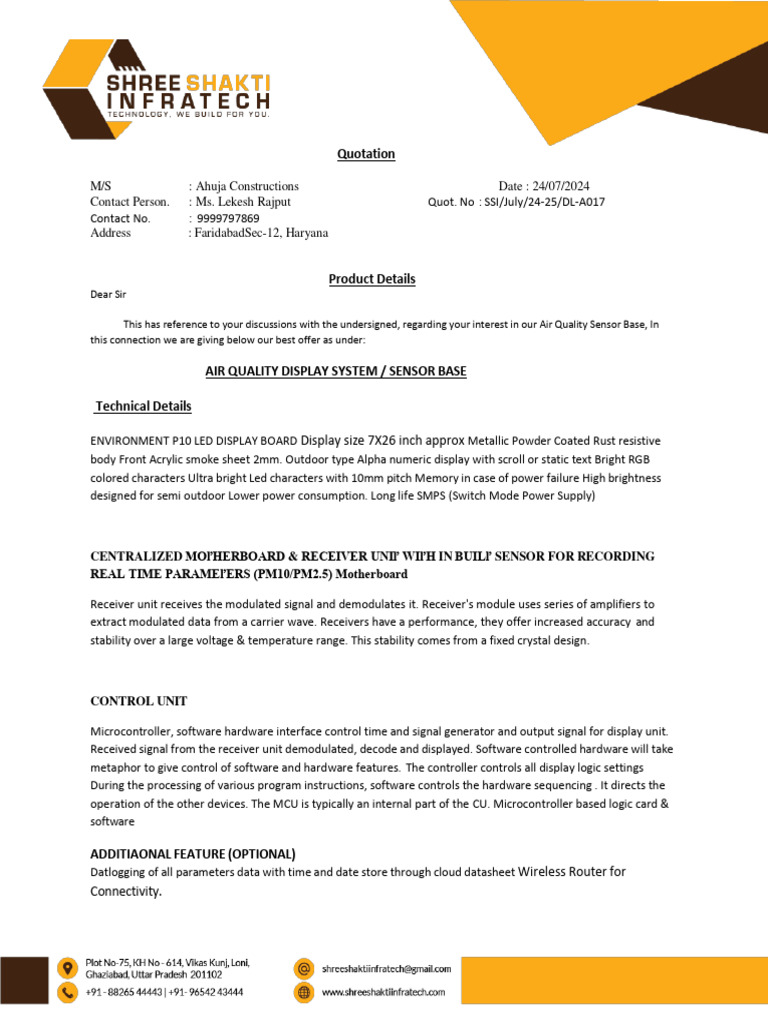 New Quot No-dl-A017 Aqi Pm-10 2.5 | PDF | Computer Hardware ...