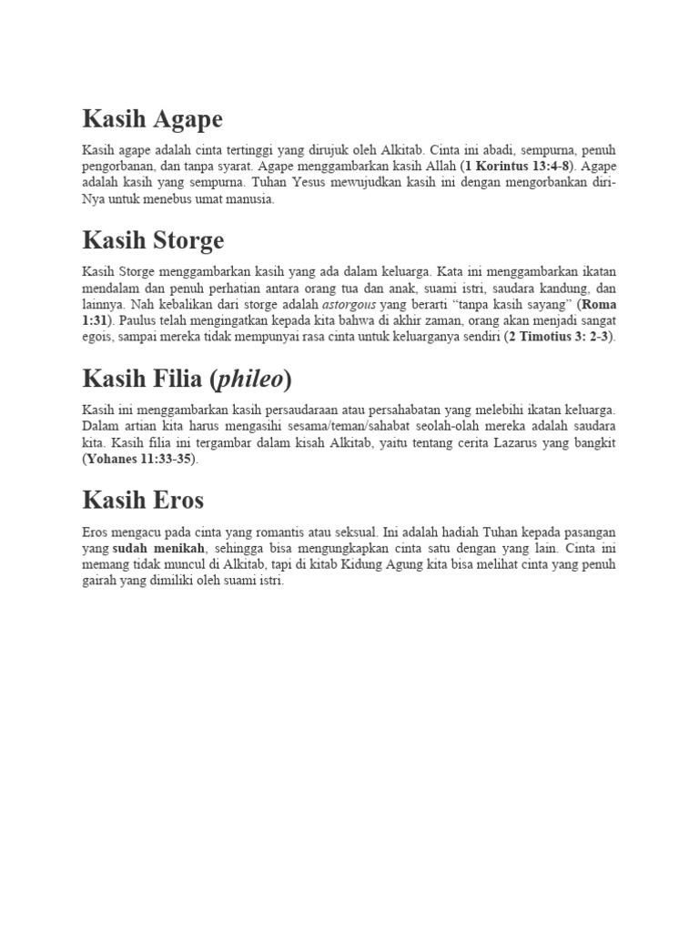 Kasih Agape | PDF | Seni & Disiplin Bahasa