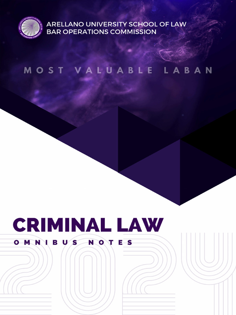 2024 Criminal Law Golden Notes | PDF | Evidence (Law) | Entrapment