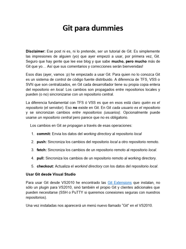 Git para Dummies | PDF | Archivo de computadora | Informática