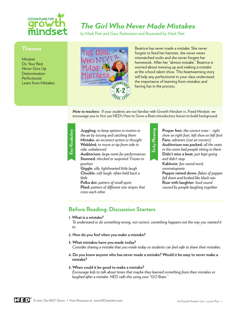 5cf6efa87ce14f89933edb8d - A4 Growth Mindset Lesson Girl Never Made ...