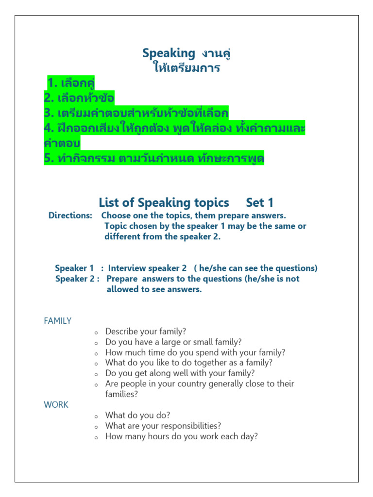 Speaking Topics and Preparation Guide | PDF | Wedding | Bride