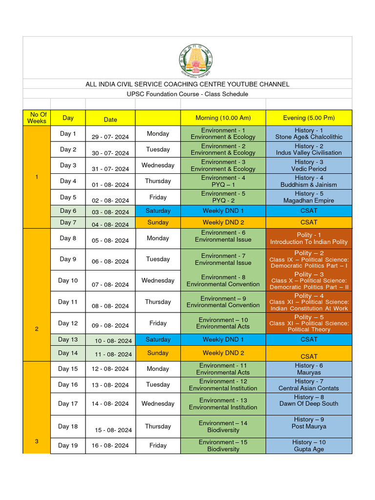 UPSC - Schedule 2024 | PDF | Plate Tectonics | Oceans