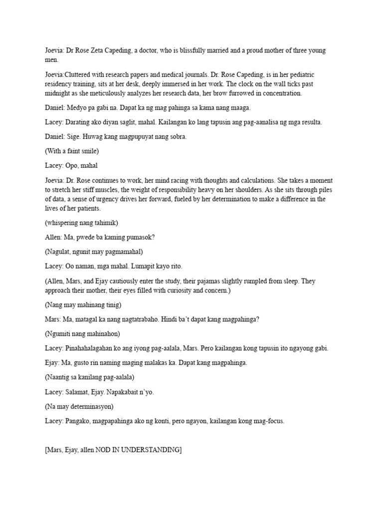 DR Rose Story Script | PDF | Medicine | Health Care