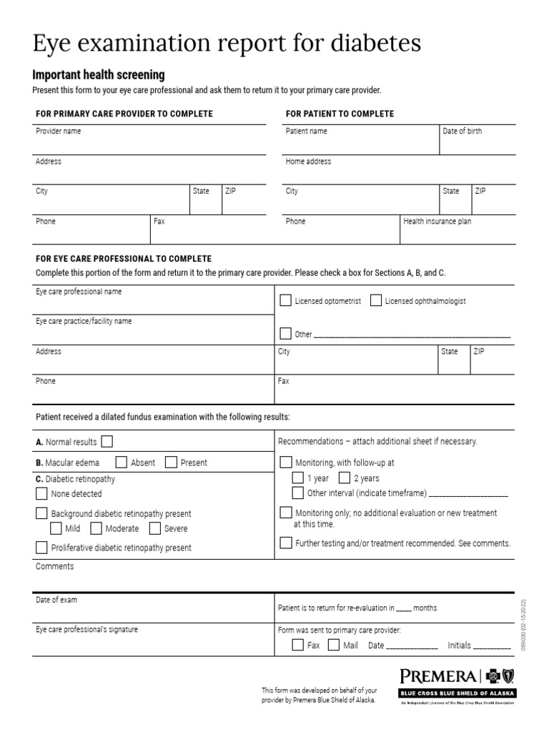 Eye Examination Report For Diabetes: Important Health Screening | PDF ...