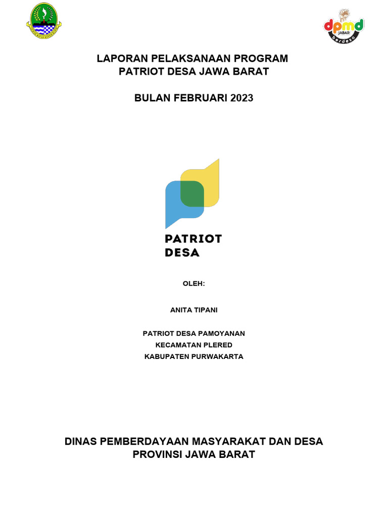 Laporan Patriot Desa - Februari - Pamoyanan (Anita Tipani) | PDF