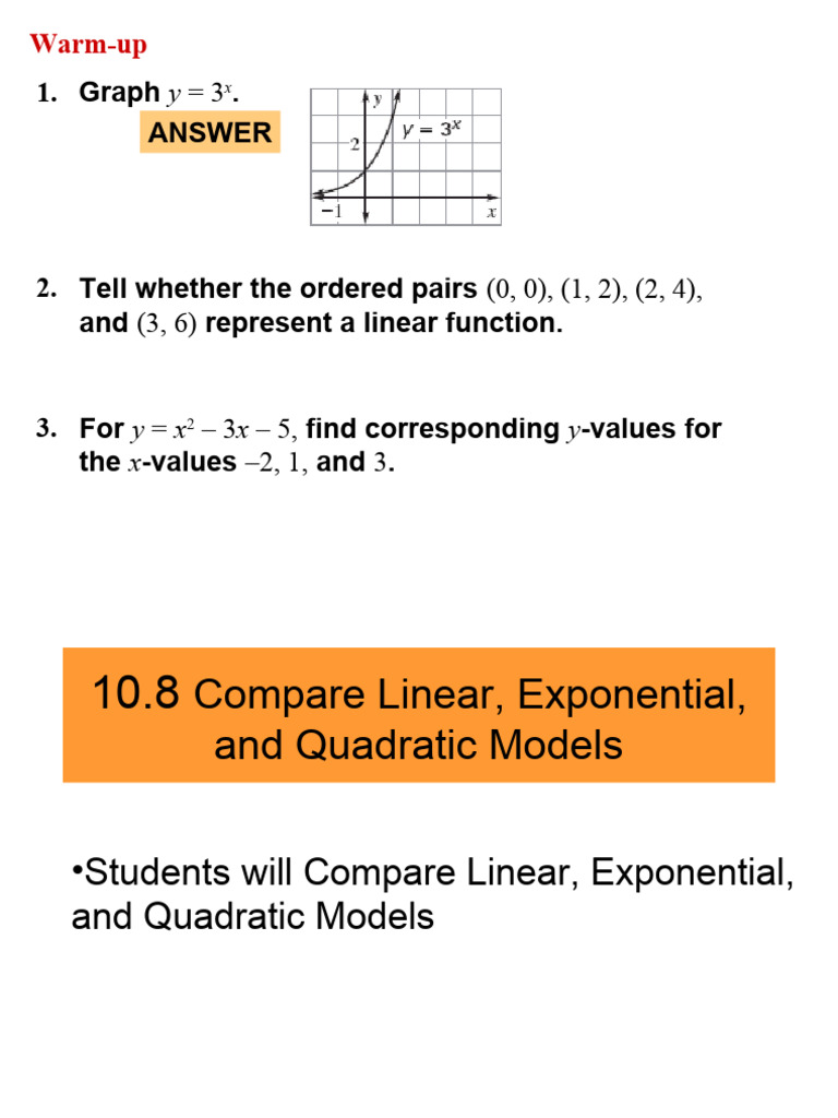 comparing_functions__answered | PDF | Function (Mathematics) | Exponentiation
