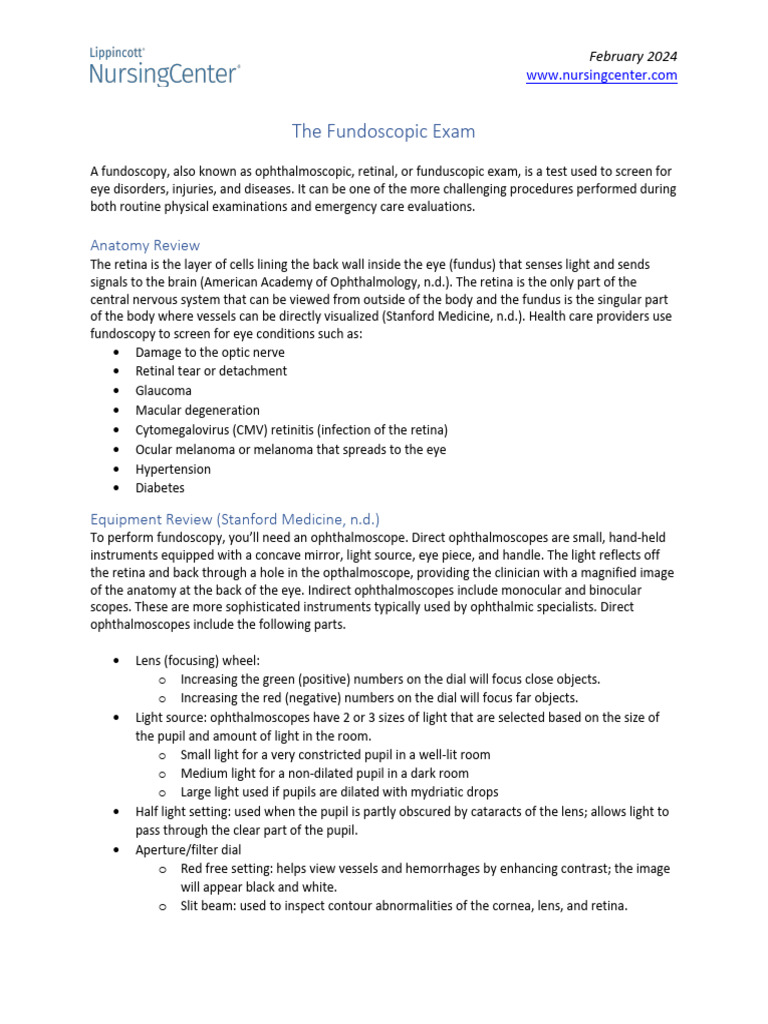 Pocket-Card Fundoscopic-Exam February2024 | PDF | Retina | Eye